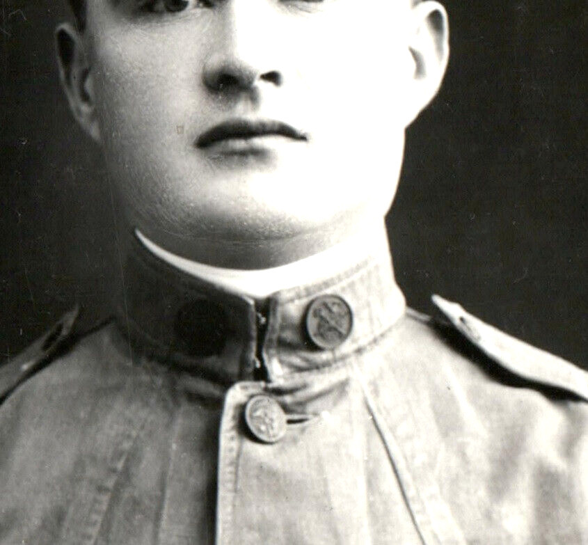 WW1 US Army Quartermaster Corps Soldier w Collar Disc Patch Real Photo ...