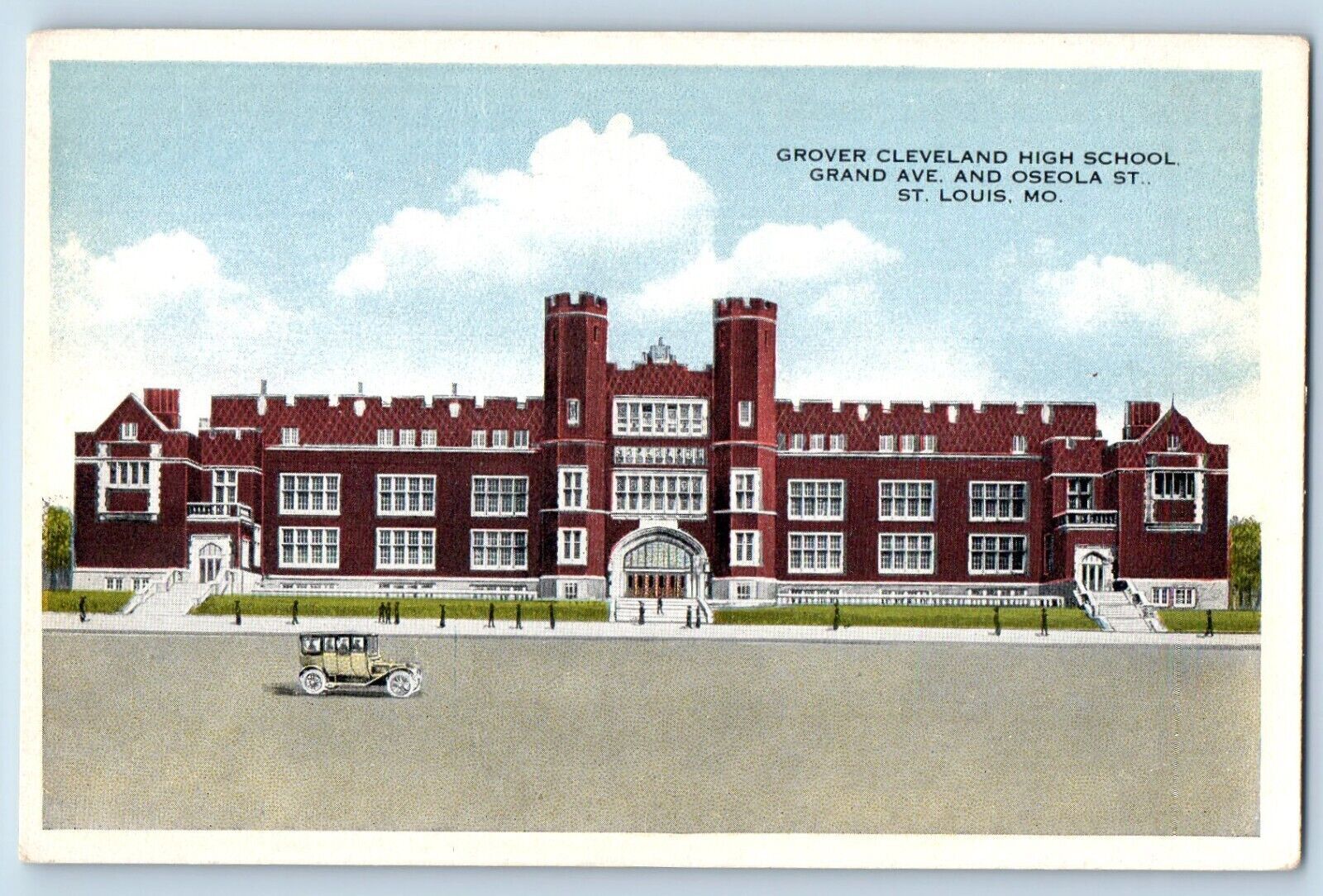 St. Louis Missouri MO Postcard Grover Cleveland High School Grand ...