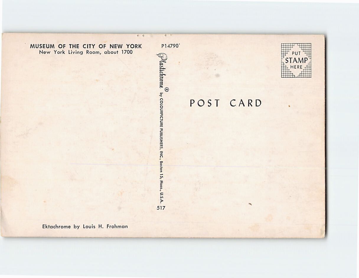 Postcard New York Living Room, Museum Of The City Of New York, New York ...