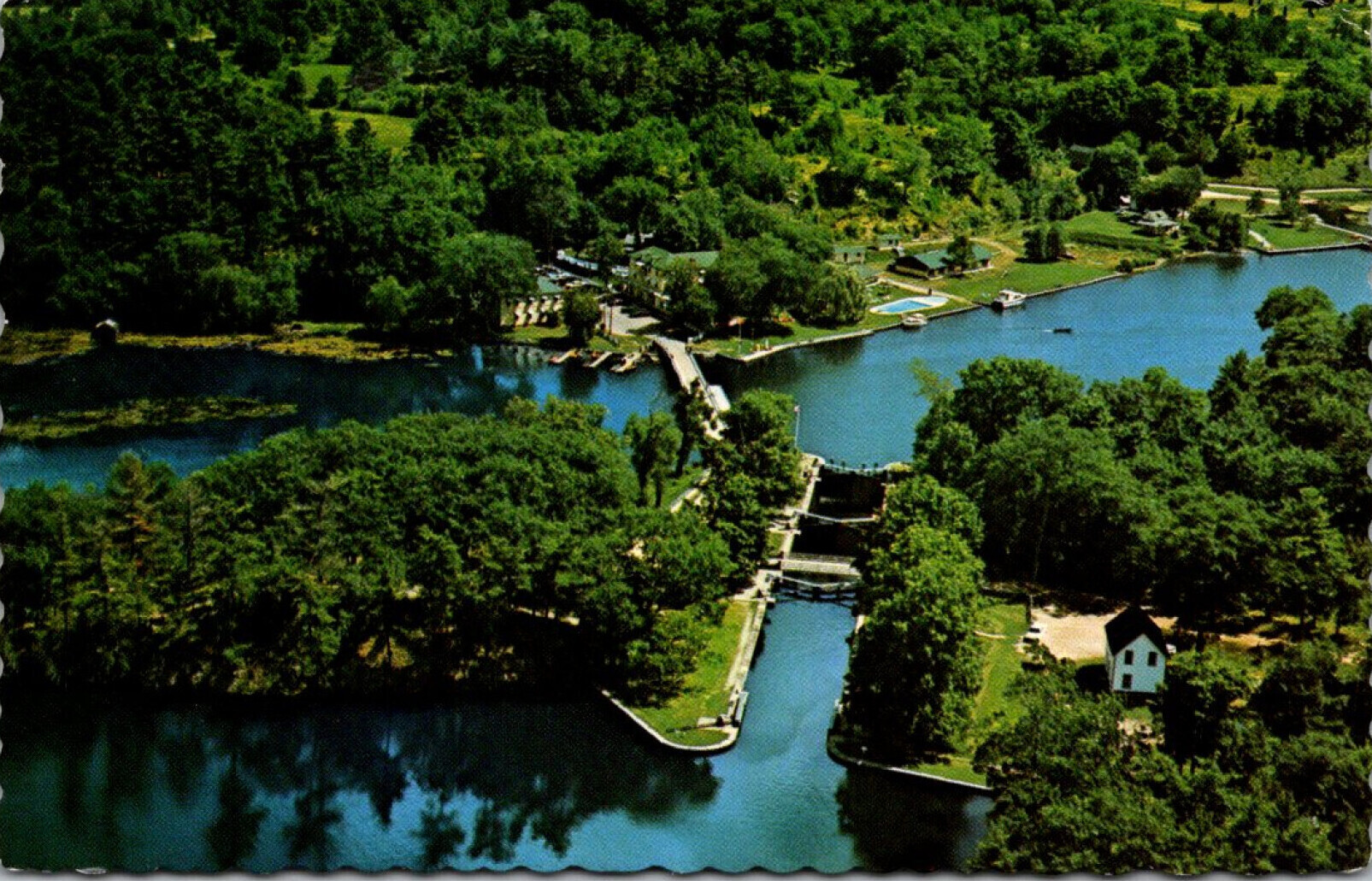 Canada Ontario Jones Falls Birds Eye View Of Basin Lower Locks ...