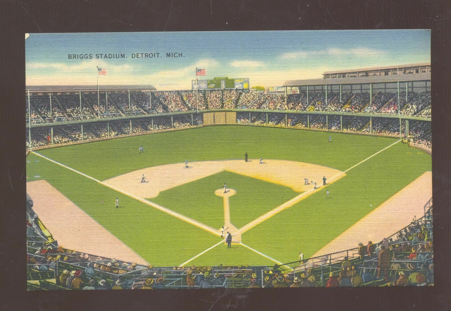Detroit Tigers Briggs Baseball Stadium Game MLB Vintage Postcard ...