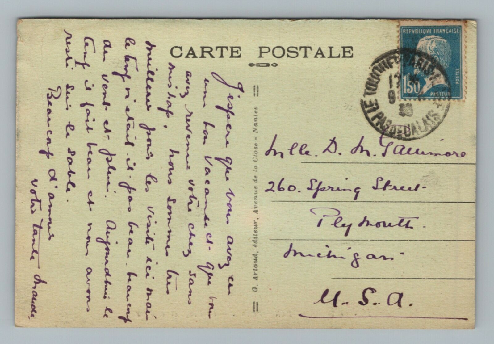 Paris Beach Scene Swimmers Boats Tents Colored Tinted Vintage Postcard ...