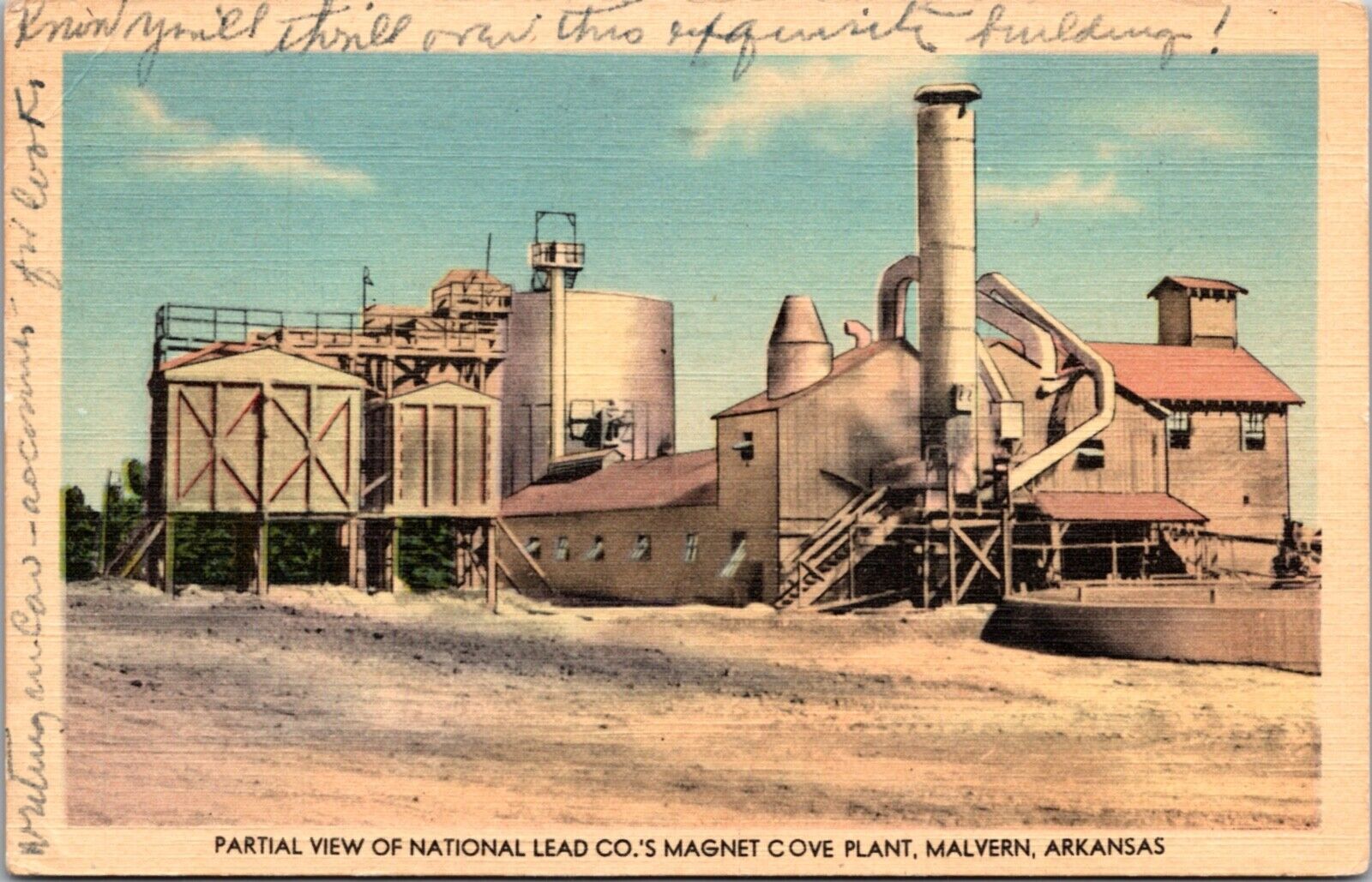 Linen PC Partial View of National Lead Co's Magnet Cove Plant Malvern ...