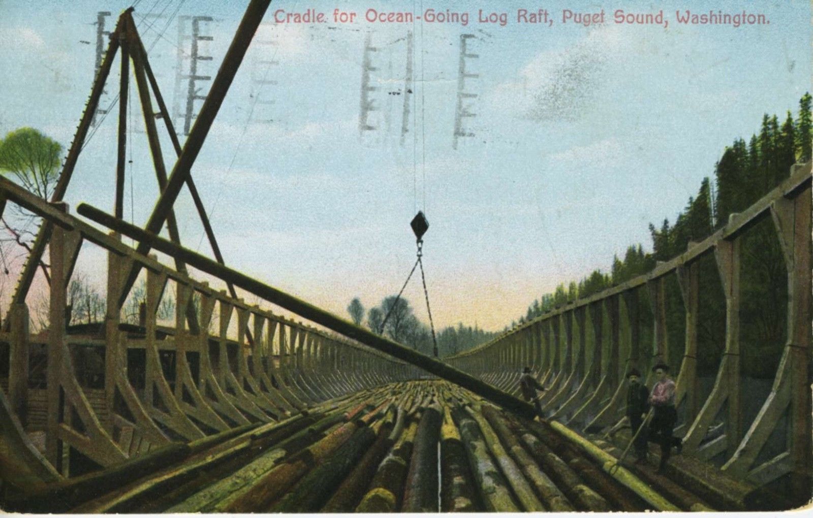 Cradle Log Raft Puget Sound WA Ranier National Park Opens c1917 ...