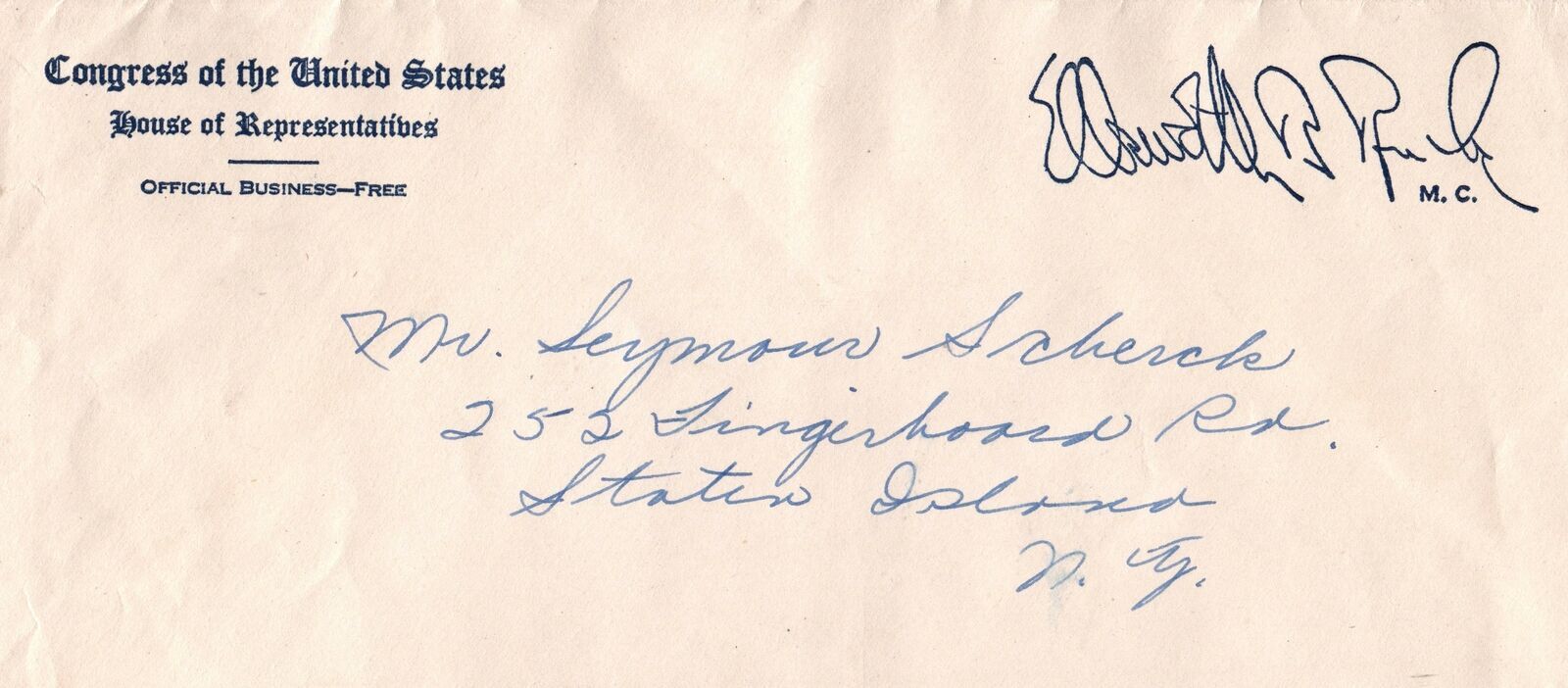 Vintage Official Stationery Congress of the United States Ellsworth B ...