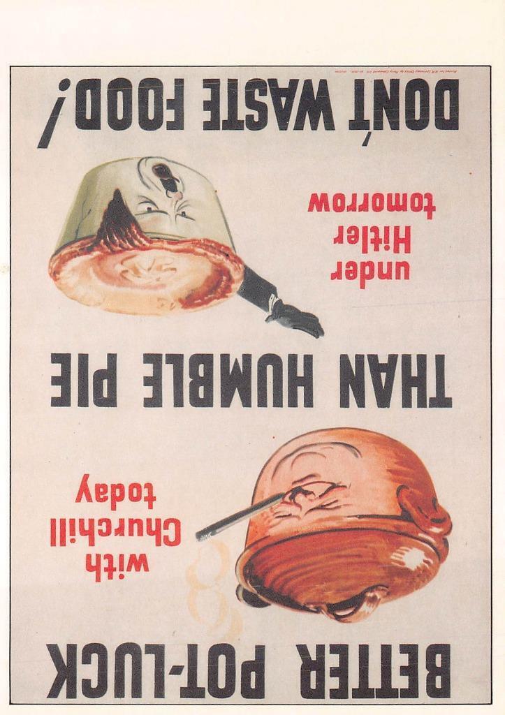 Pot-Luck Churchill Don't Waste Food Modern Propaganda Postcard (C ...