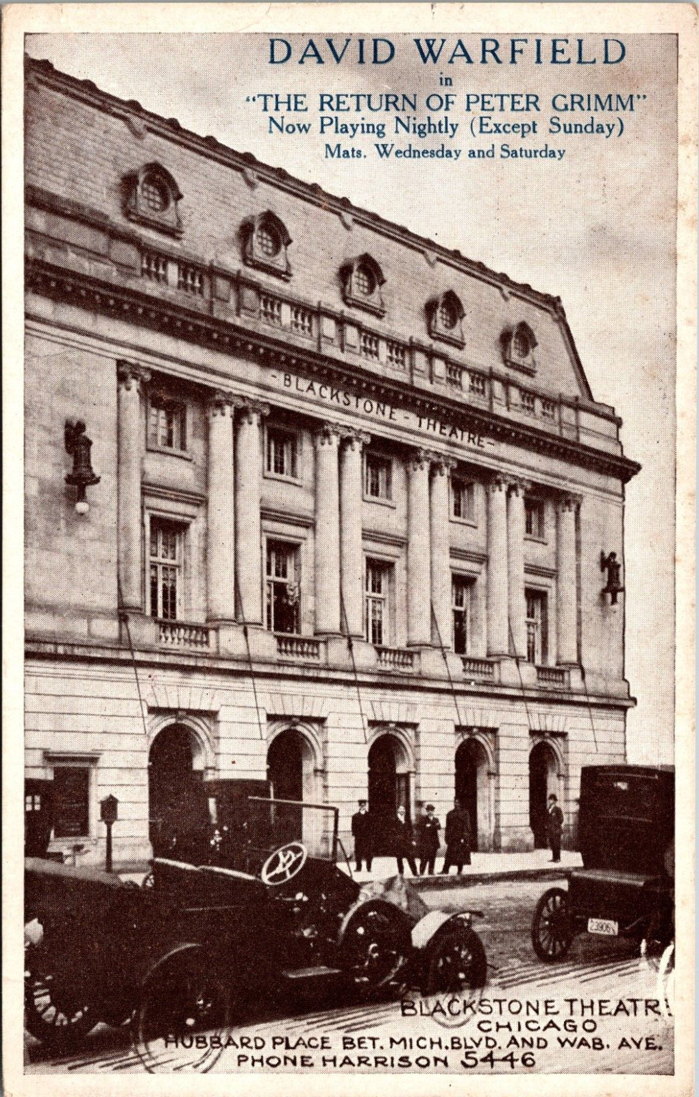 David Warfield, Return of Peter Grimm Blackstone Theater Chicago 1911 ...