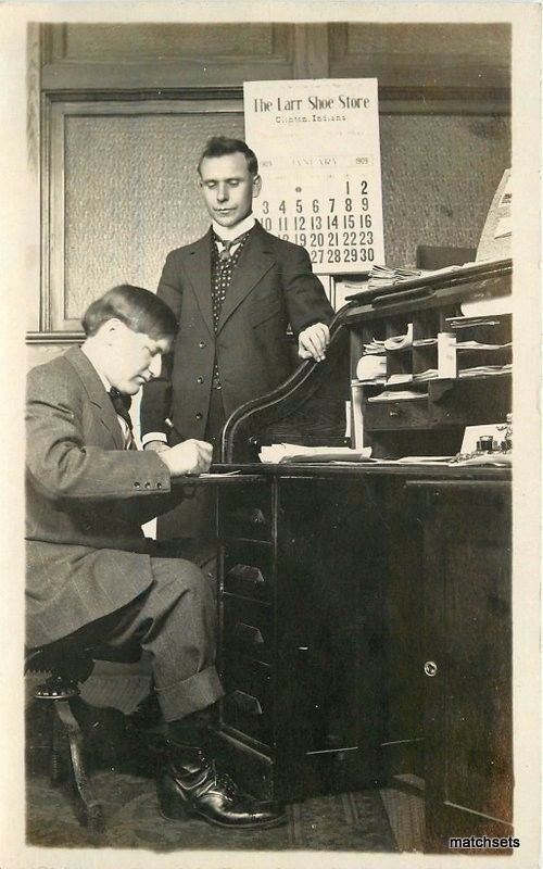 1909 Clinton Indiana Last Shoe Store Calendar Office Workers Illinois ...