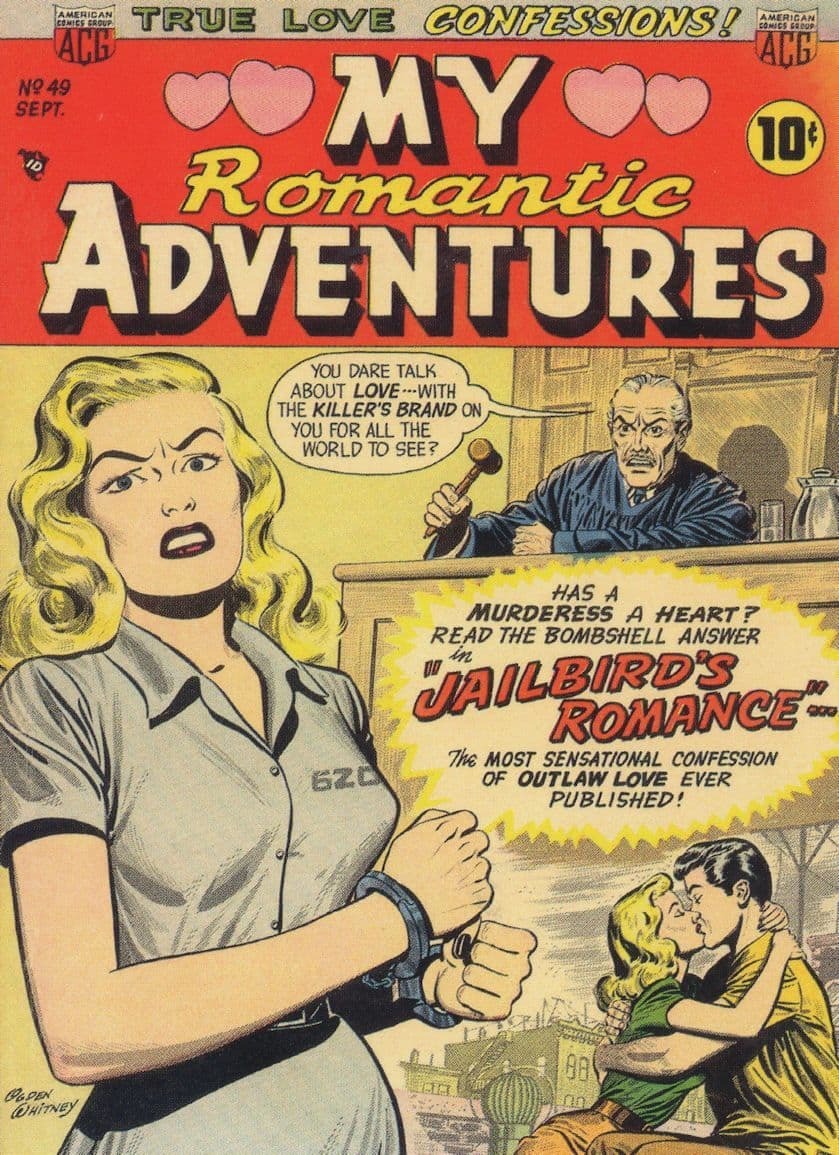 My Romantic Adventures 1950s Comic Court Jailbird Prison Postcard ...