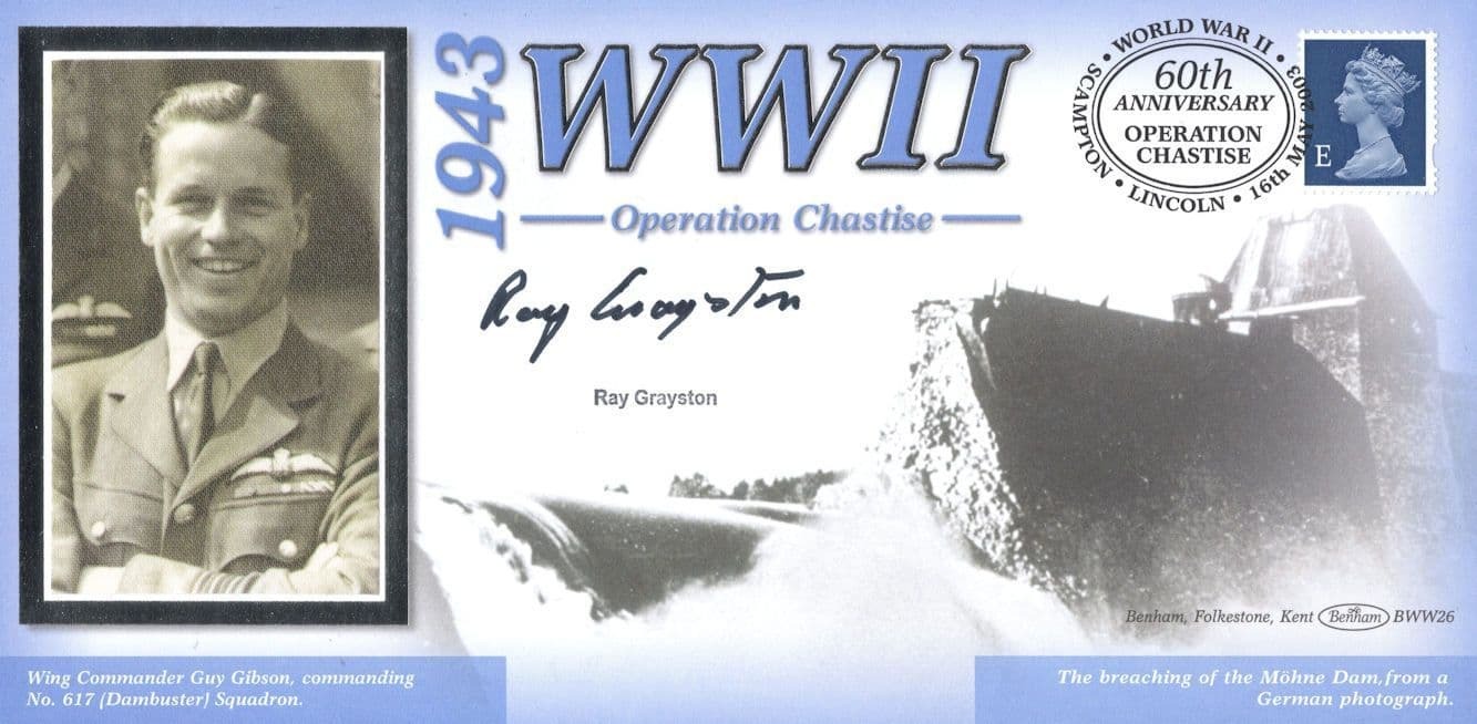 Ray Grayston Operation Chastise Dambusters Nazi POW WW2 Hand Signed FDC ...