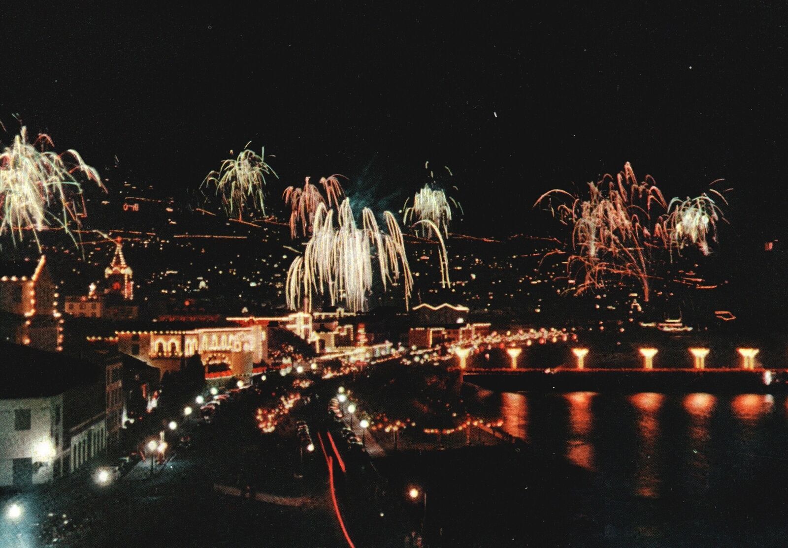 Vintage Postcard Madeira Fireworks In The Night Of S. Silvestre Funchal ...