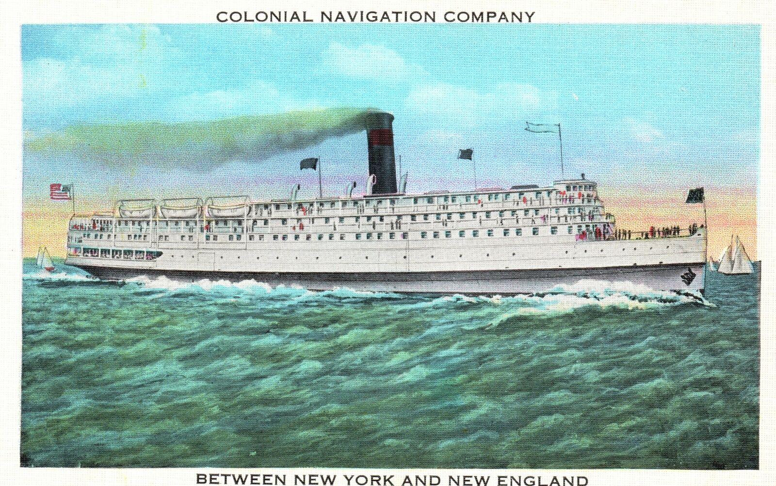 Vintage Postcard 1920's Colonial Navigation Company Bet. New York & New ...