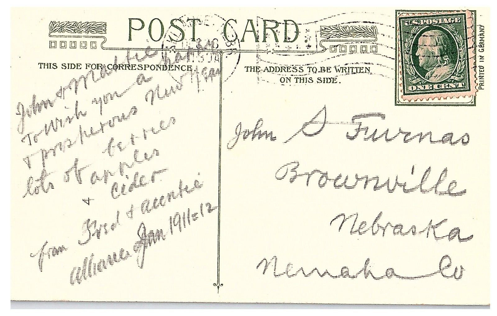 To Wish You a Happy New Year John Winsch Winter Scene Snow & Deer 1911 ...