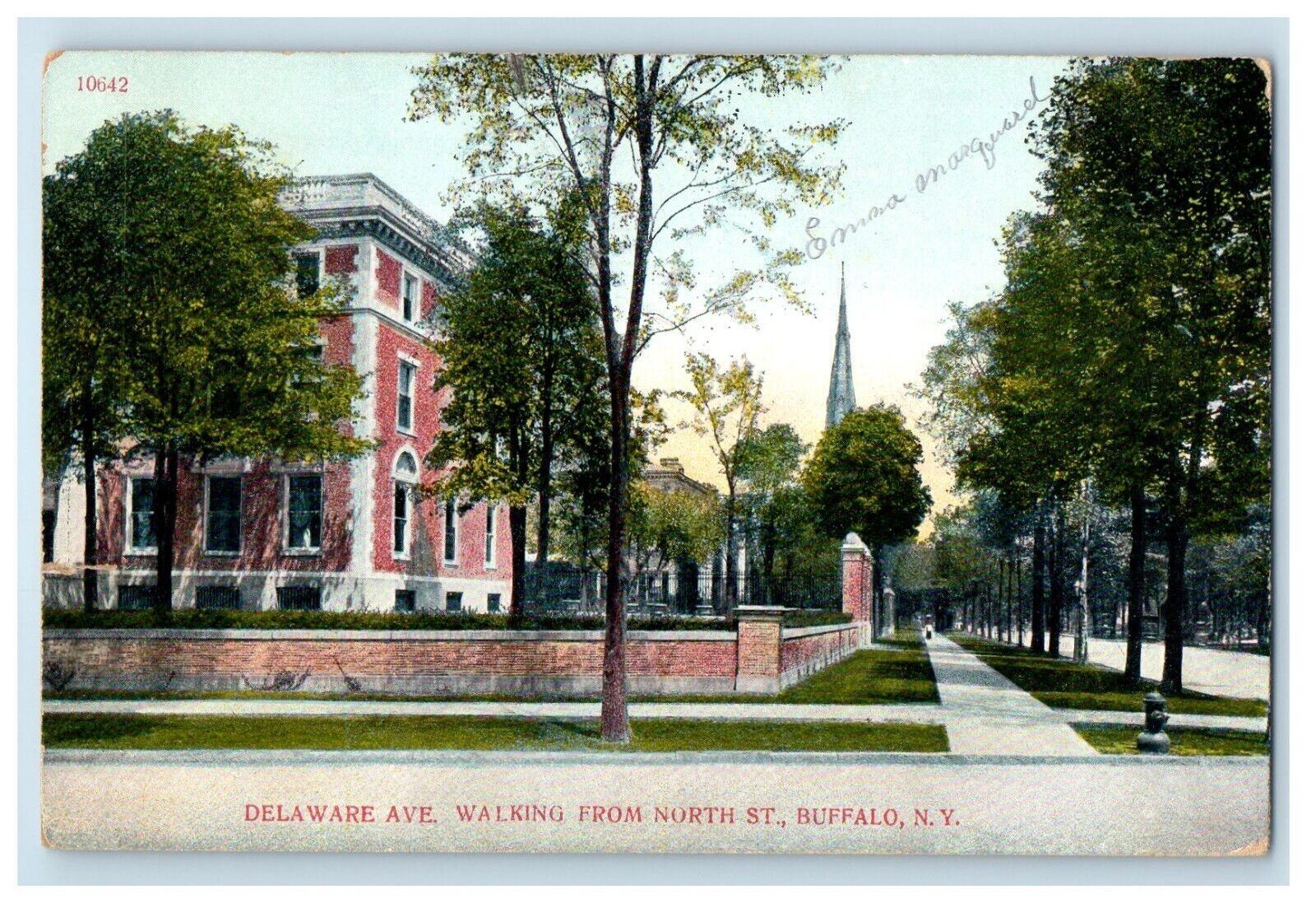 1910 Delaware Avenue Walking From North St. Buffalo New York NY Antique ...