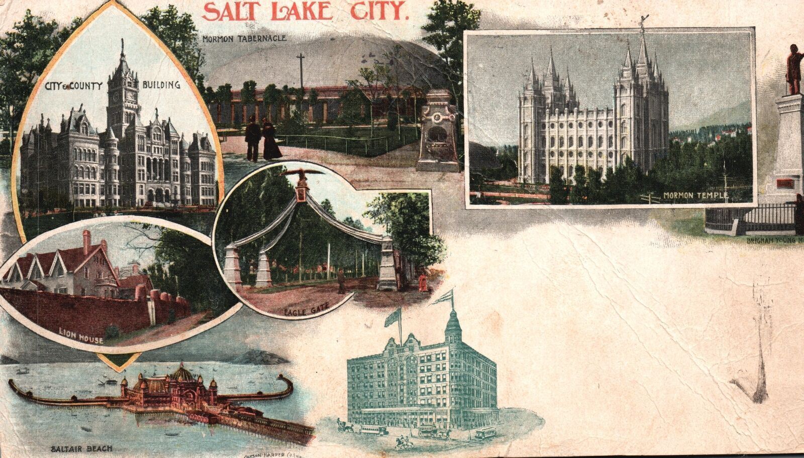 Vintage Postcard 1901 Famous Places Mormon Tabernacle Temple Salt Lake ...