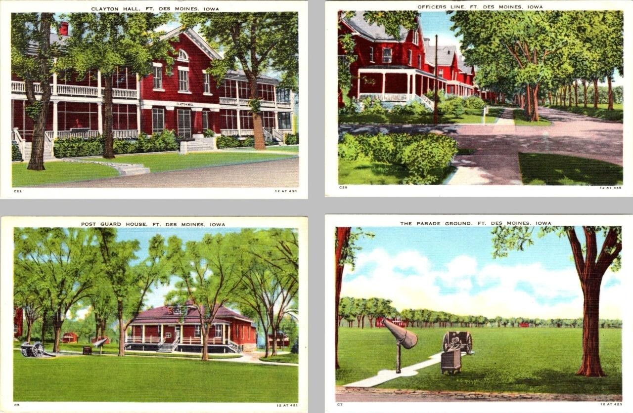 4~ca1940s Postcards IA, Iowa FORT DES MOINES ARMY BASE Military ...