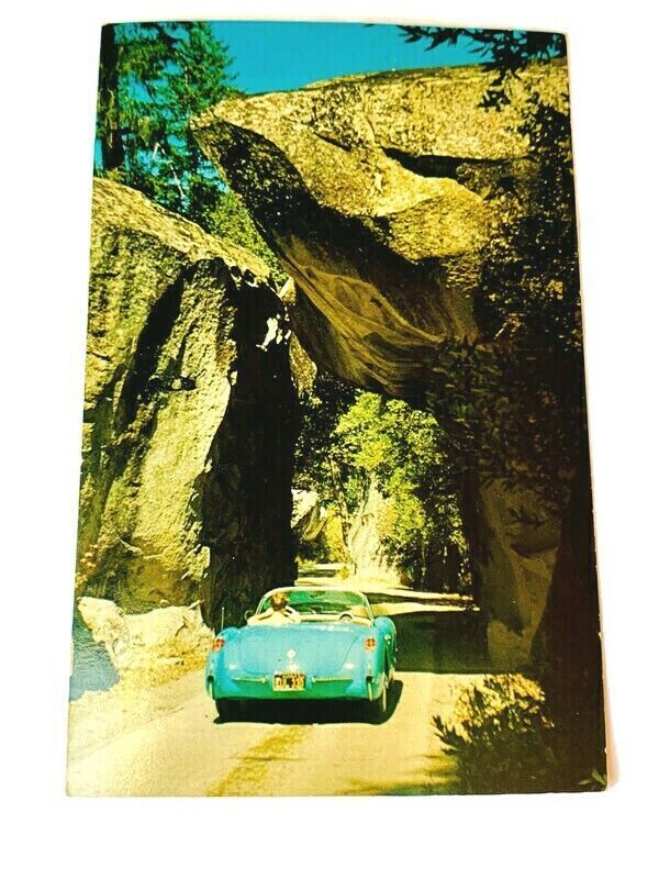 Yosemite National Park Arch Rock Convertible car 1970s postcard ...