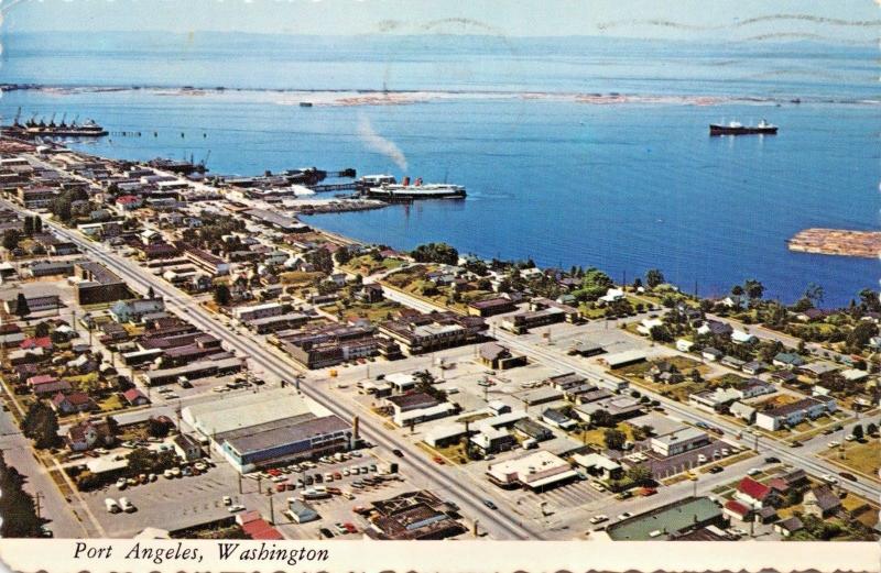 Port Angeles Wa~Hub of the Olympic Peninsula-Aerial View Postcard ...