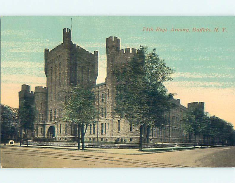 Unused Divided-Back MILITARY - 74TH REGIMENT ARMORY BUILDING Buffalo NY ...