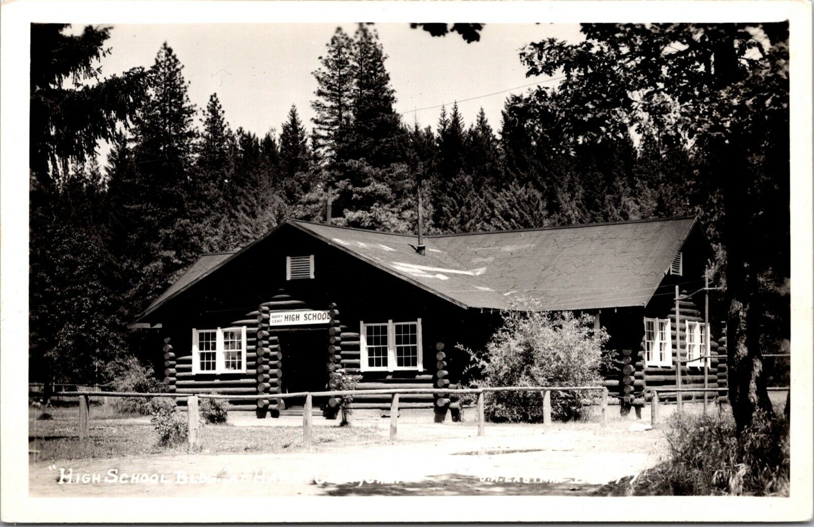Real Photo Postcard High School Building at Happy Camp, California ...