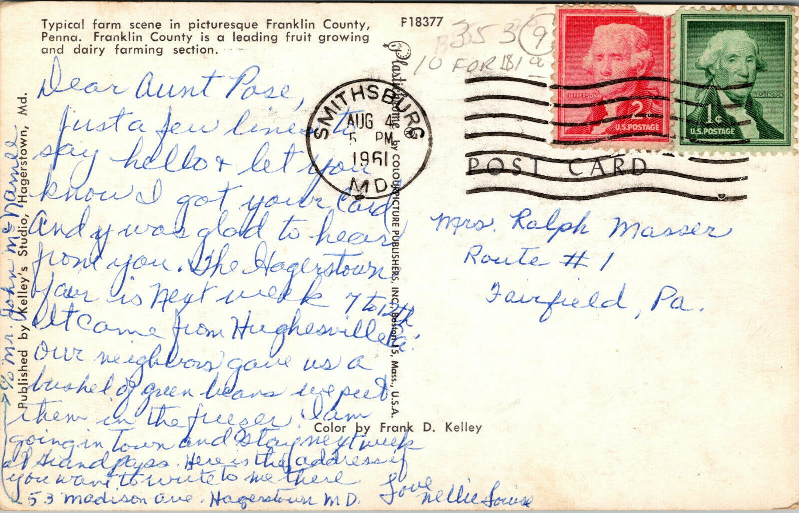 Vtg 1960s Typical Farm Scene Franklin County Pennsylvania PA Chrome ...