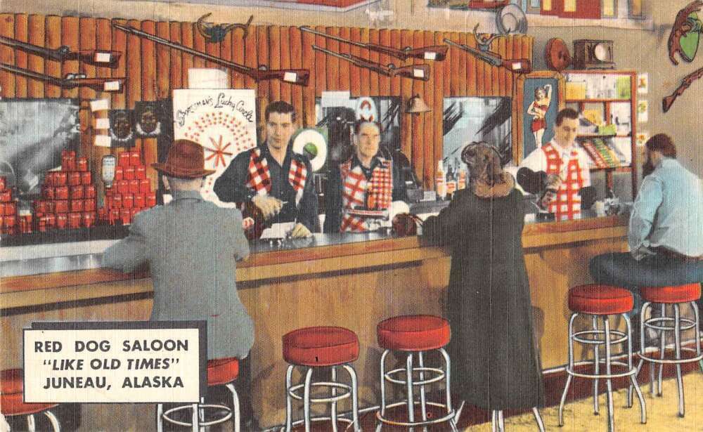 Juneau Alaska Red Dog Saloon Bar Interior Vintage Postcard AA51101 ...