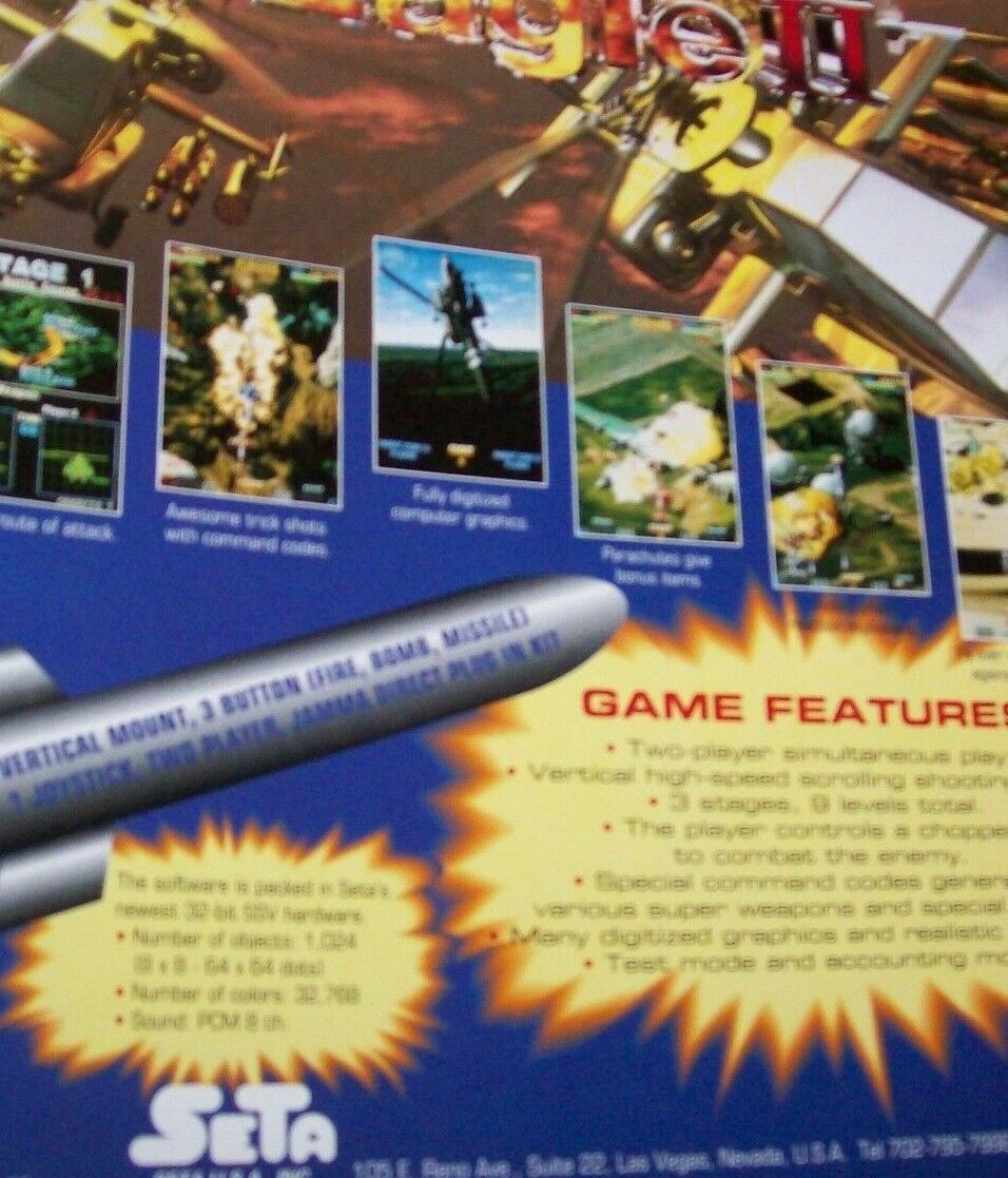 Seta Twin Eagle II Arcade FLYER Original 1994 NOS Video Game Artwork ...