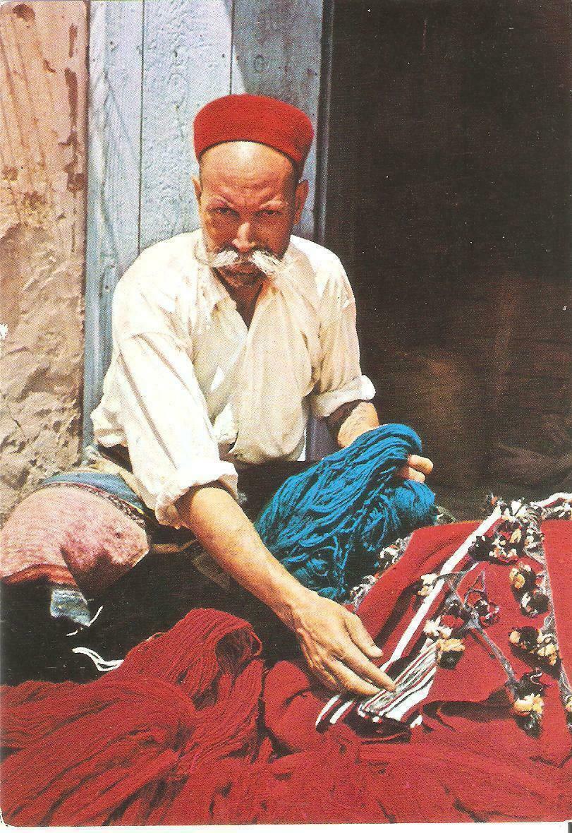 CMI1681 tunis djerba weaver arab costumes types scenes folklore crafts ...