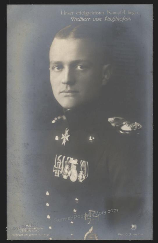 Germany WWI Red Baron Freiherr Manfred von Richthofen Sanke Nr450 RPPC ...