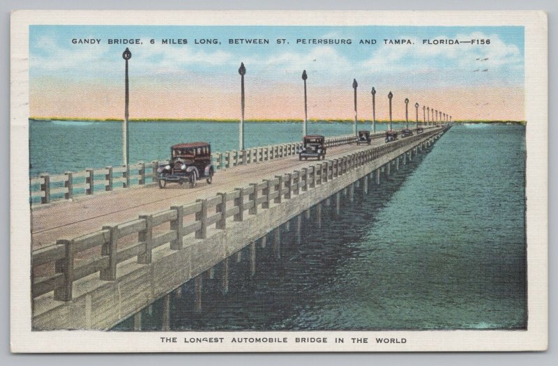 Bridge~Gandy Bridge~St Petersburg And Tampa FL~Longest Bridge~Vintage ...