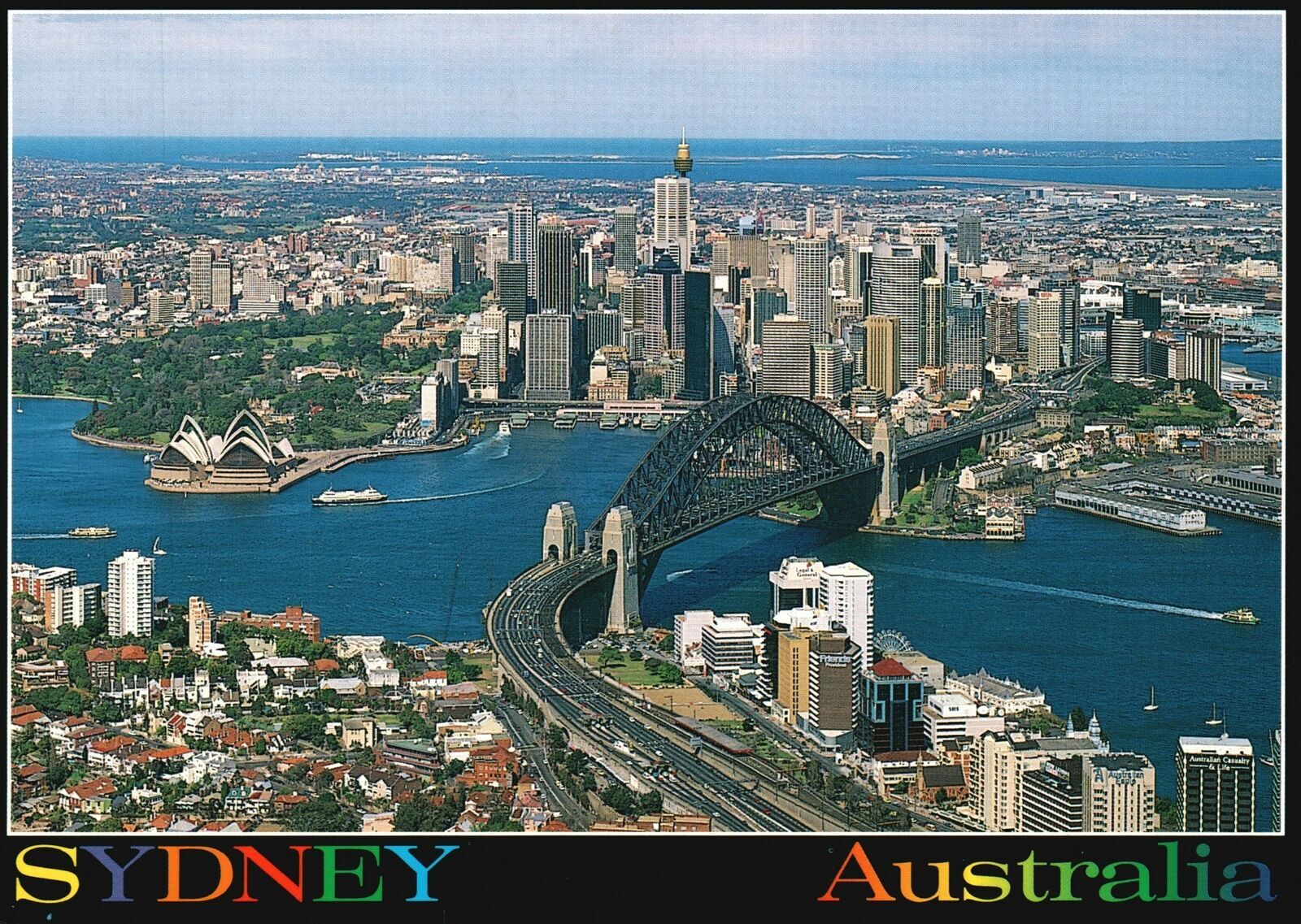 Vintage Postcard Aerial View Sydney Harbour The City New South Wales ...