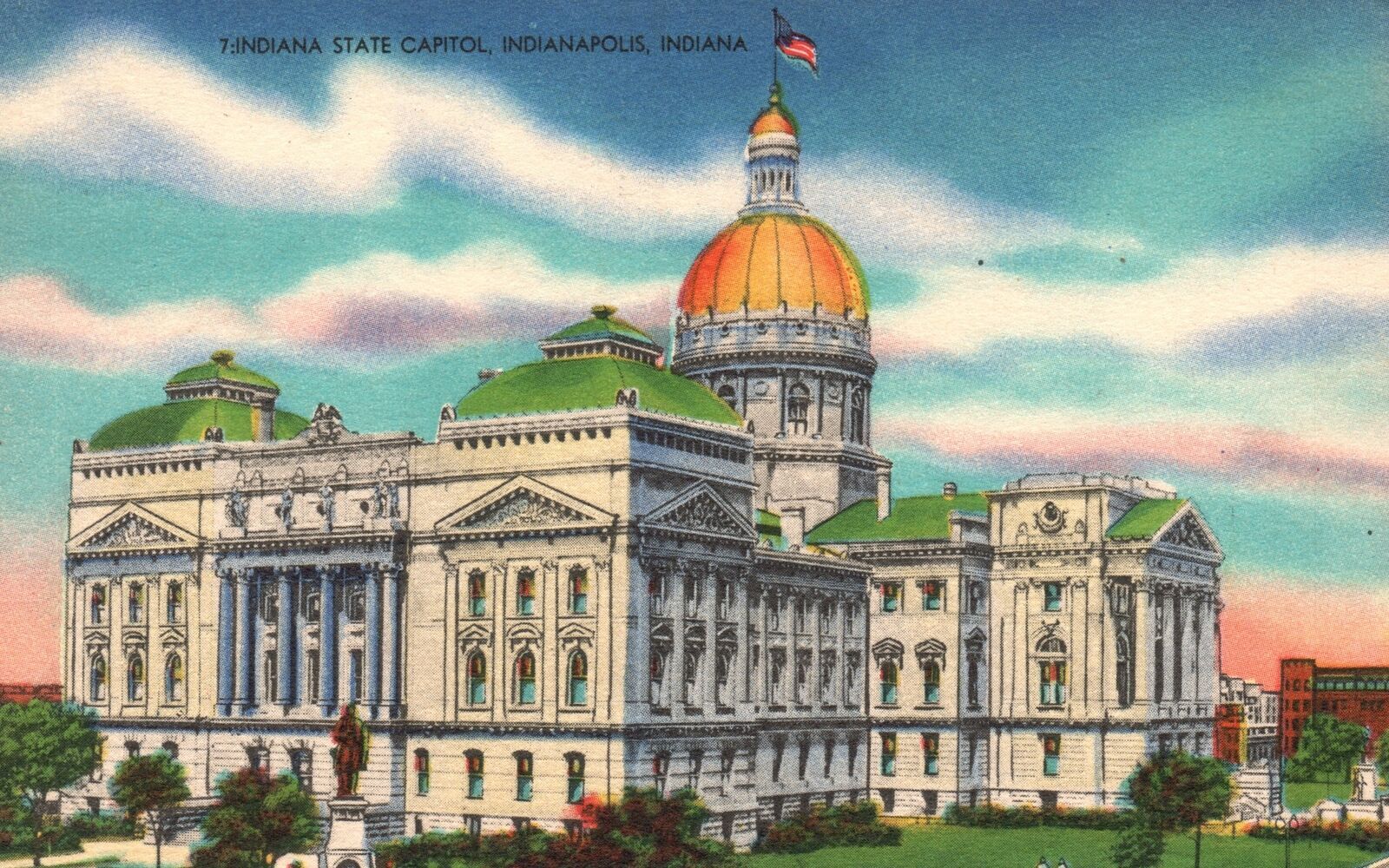 Vintage Postcard 1910's View of Indiana State Capitol Indianapolis ...