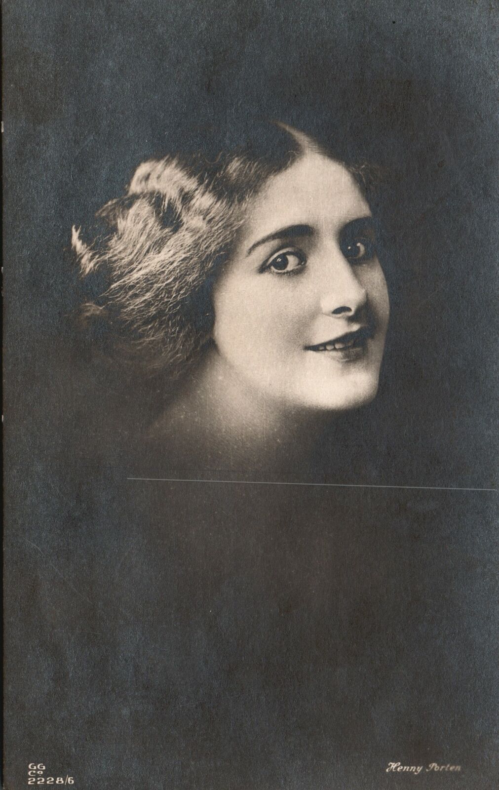 Vintage Postcard 1910's Portrait Beautiful Lady Face with Curly Short ...