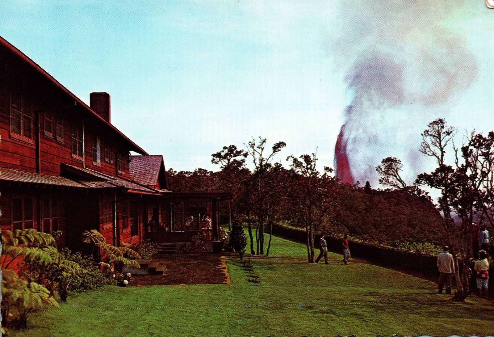 Continental Size Postcard Kilauea Volcano in Action at Volcano House ...