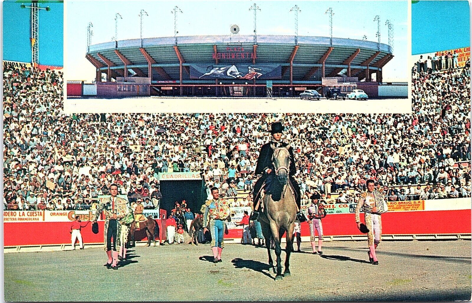 Postcard~Plaza Monumental~Bullring~Bullfighter~Juarez, Mexico~Vintage ...