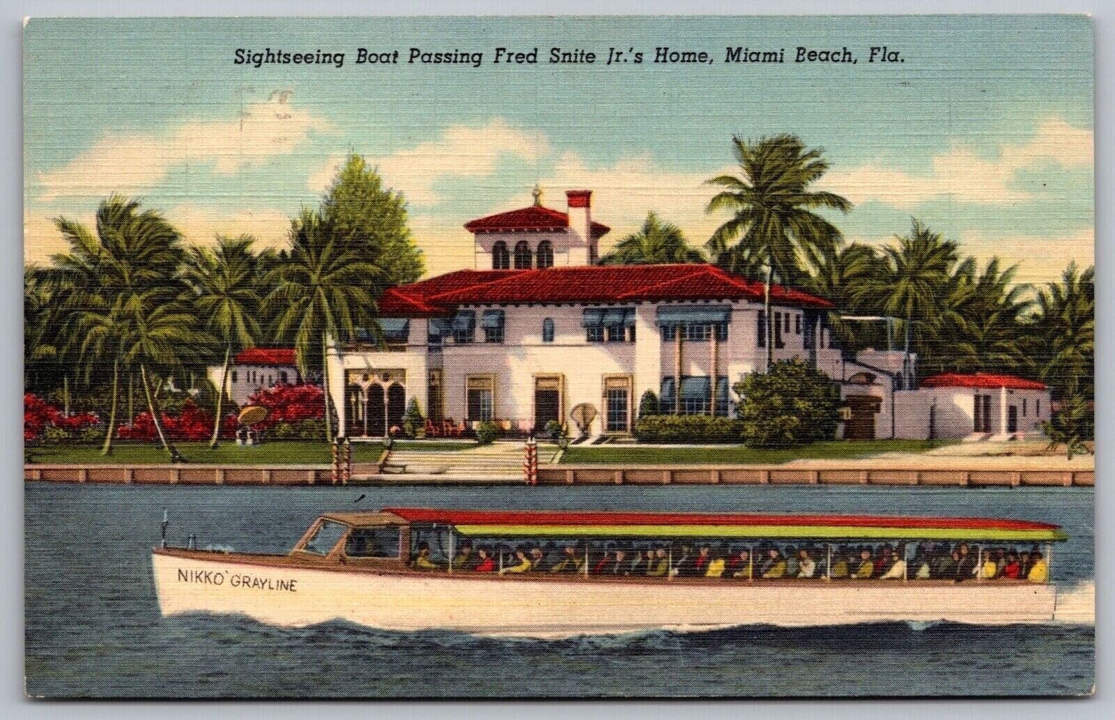 Boat Fred Snite Jrs Home Miami Beach Florida Palms Linen Waterfront VNG ...
