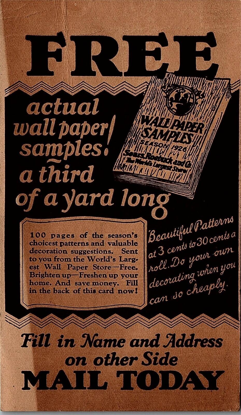 1926 Sears Roebuck and CO Chicago Wall Paper Catalog Advertising ...