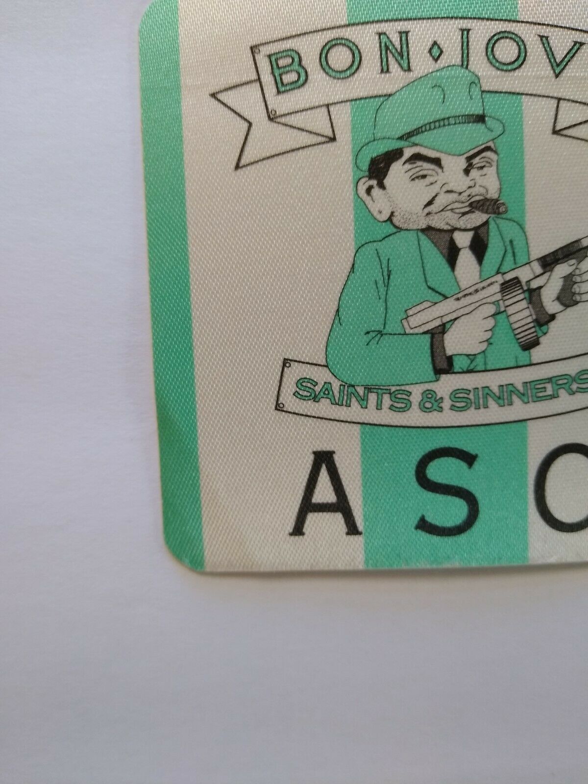 Bon Jovi Backstage Pass Gangster With Gun Original 1989 Rock Concert ...