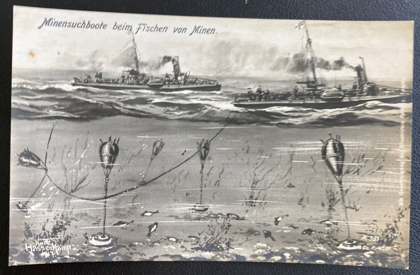 Mint Germany Picture Postcard PPC Mine fishers At Sea | Topics ...