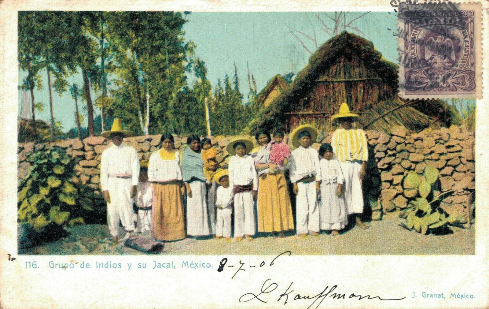 Mexico Grupo de Indios y su Jacal Mexican Natives Ethnic Vintage ...