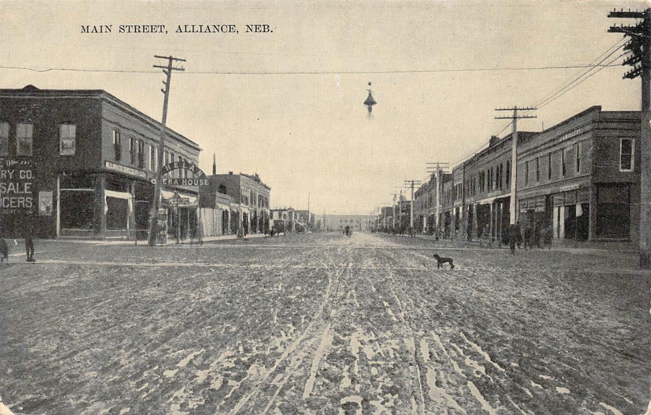 ALLIANCE NE Main Street Scene Opera House ca 1910s Vintage Postcard ...