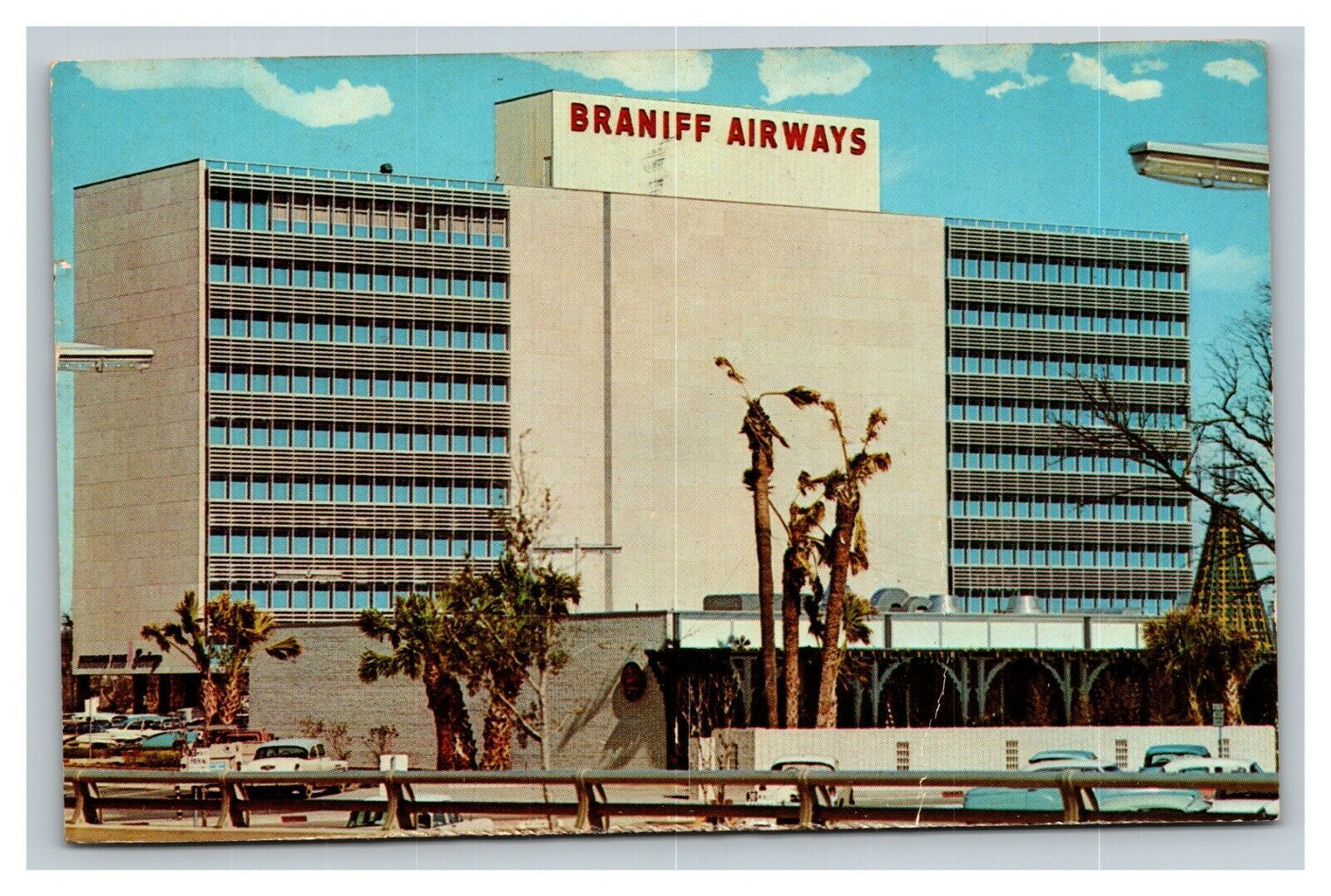 Vintage 1961 Airlines Postcard Braniff Airways Building Exchange Park ...