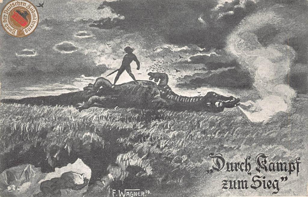 ST George Slaying the Dragon WW1 Military F. Wagner Artist Signed ...