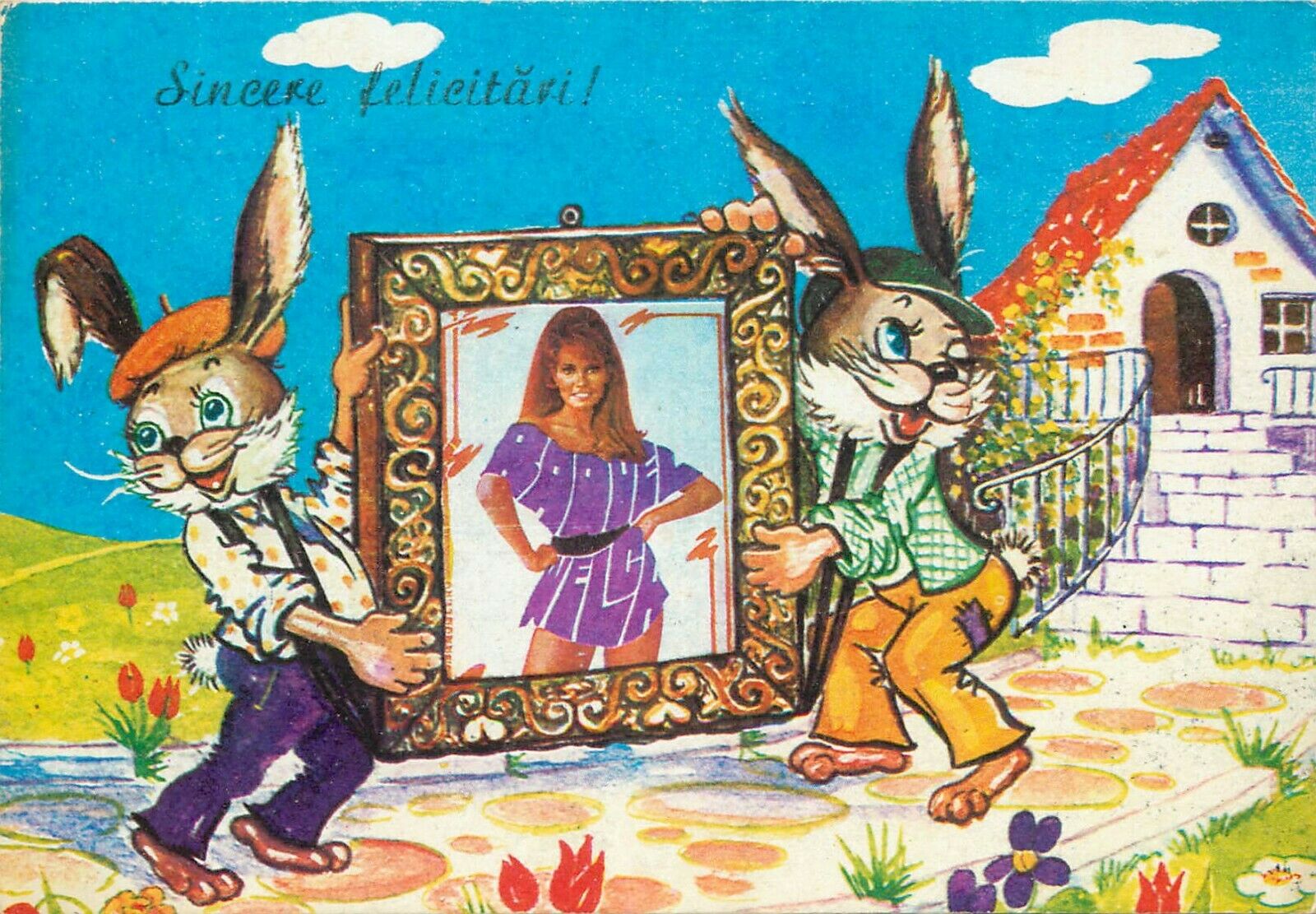 Actress Rachel Welch rabbits postcard ACIN Romania | Topics ...