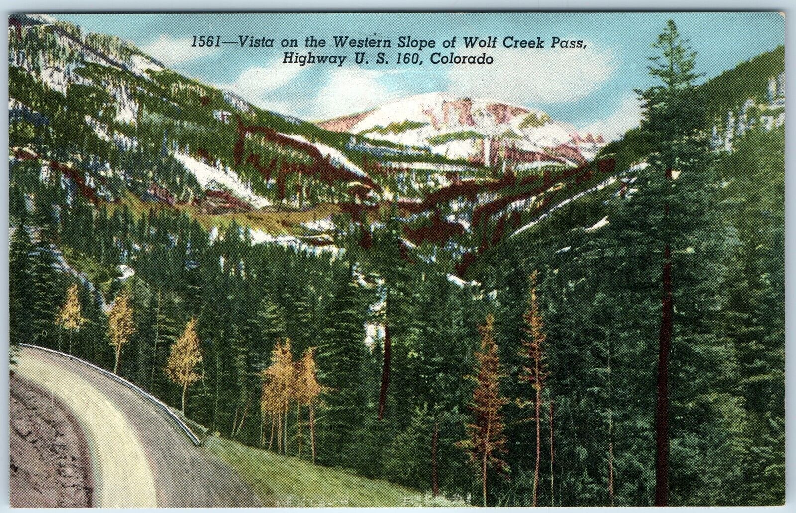 1948 CO Wolf Creek Pass US Route 160 Vista Western Slope Nature Scene ...