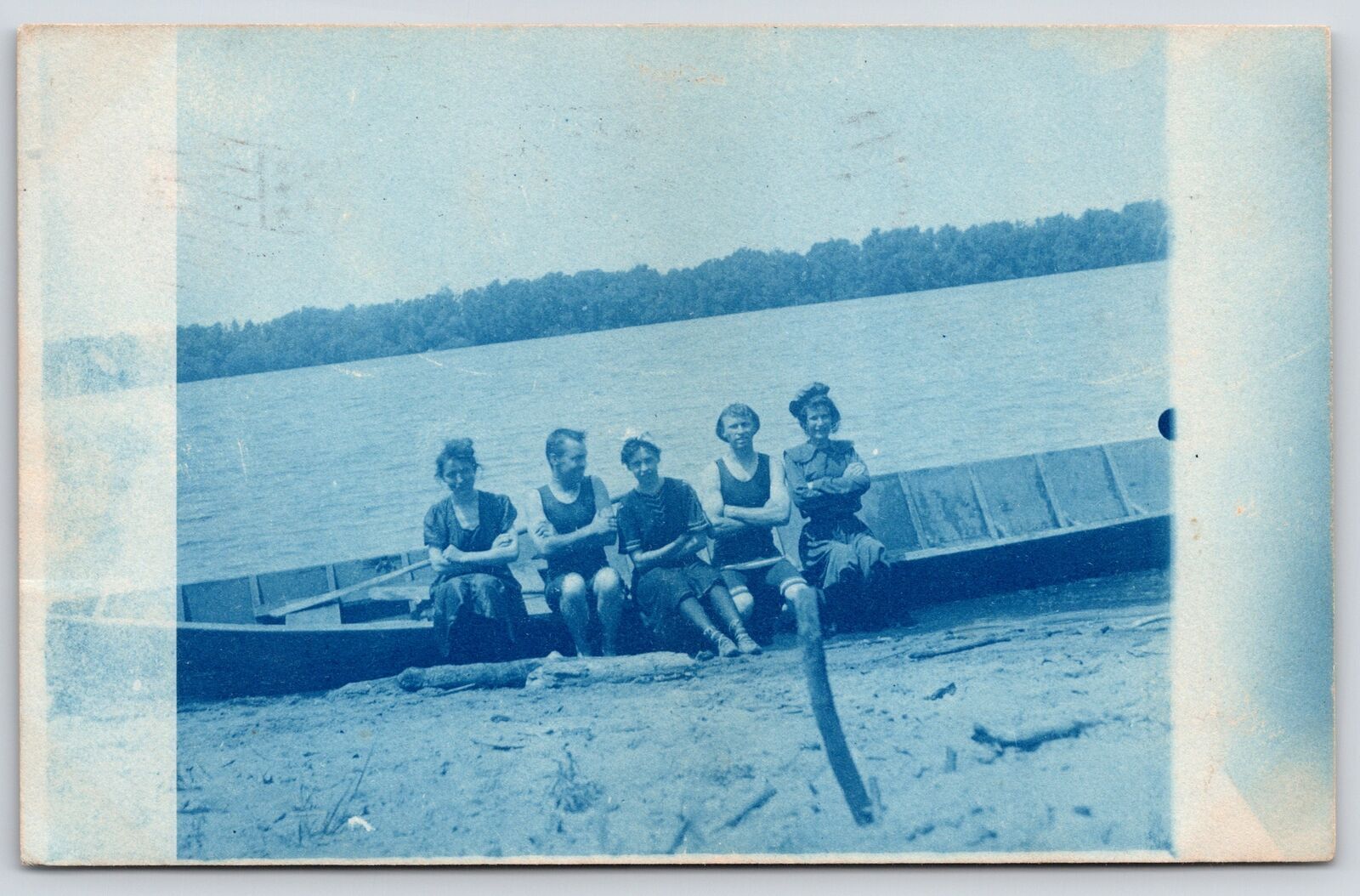 Decatur IL Lake~Bathing Beauties & Beach Bums on Long Boat~1909 ...