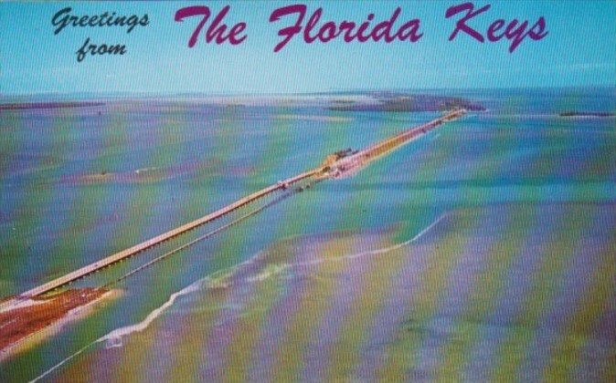 Florida Greetings From The Florida Keys Showing Indian Key Bridge ...
