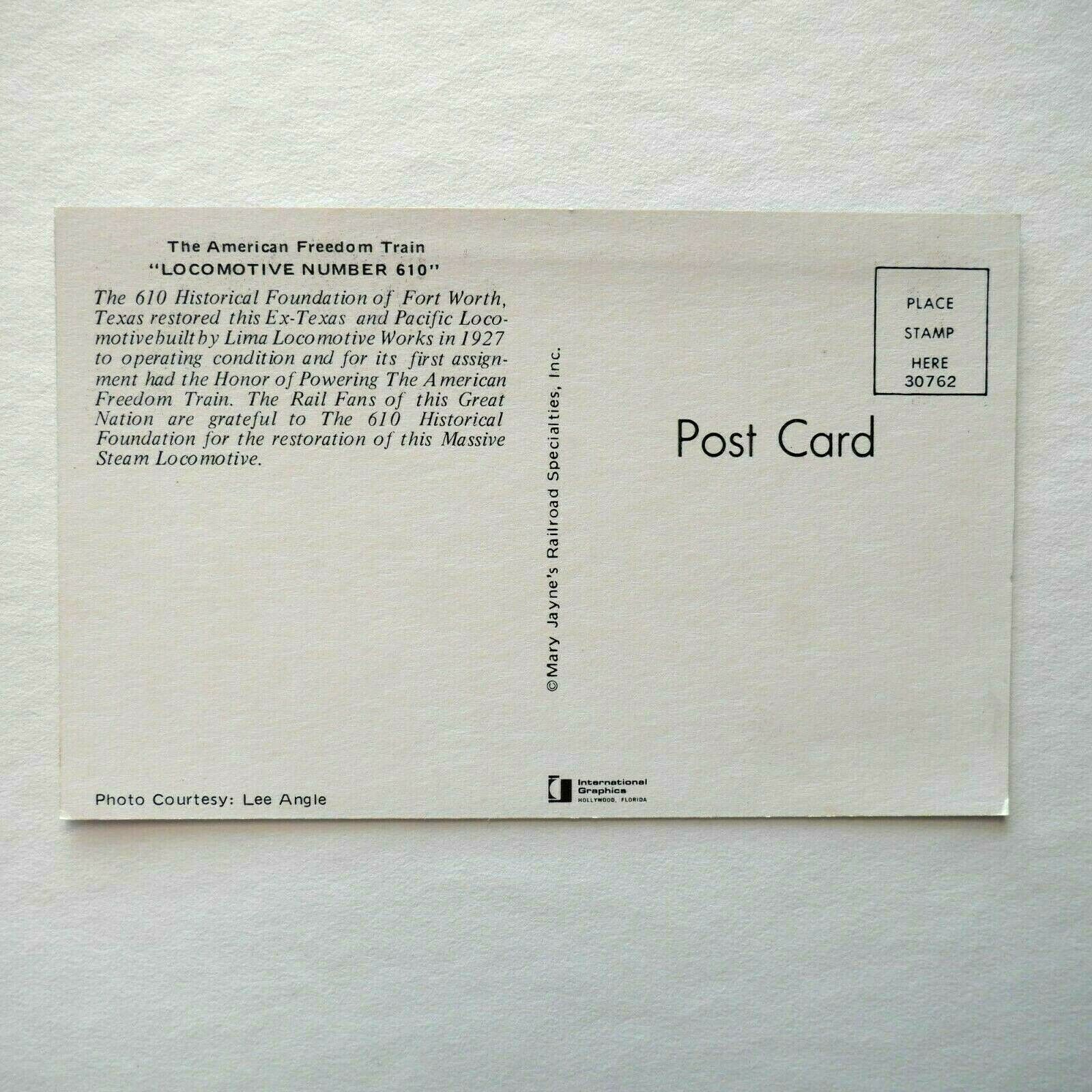 The American Freedom Train “Locomotive Number 610” Postcard | Topics ...