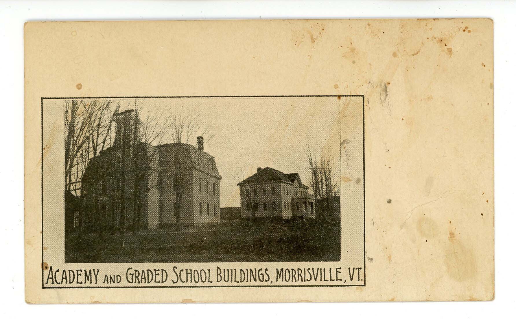 VT - Morrisville. People's Academy & Graded School (stained, soiled ...