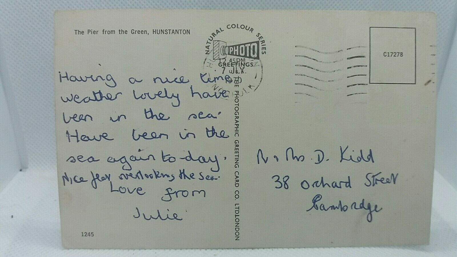 Vintage Postcard The Pier and Pavilion from the Green Hunstanton 1970 ...